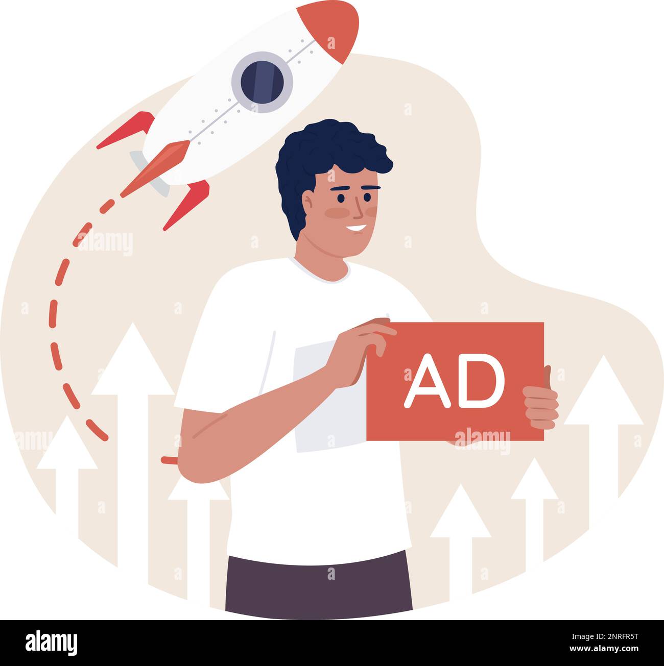 Startup advertising campaign flat concept vector spot illustration ...