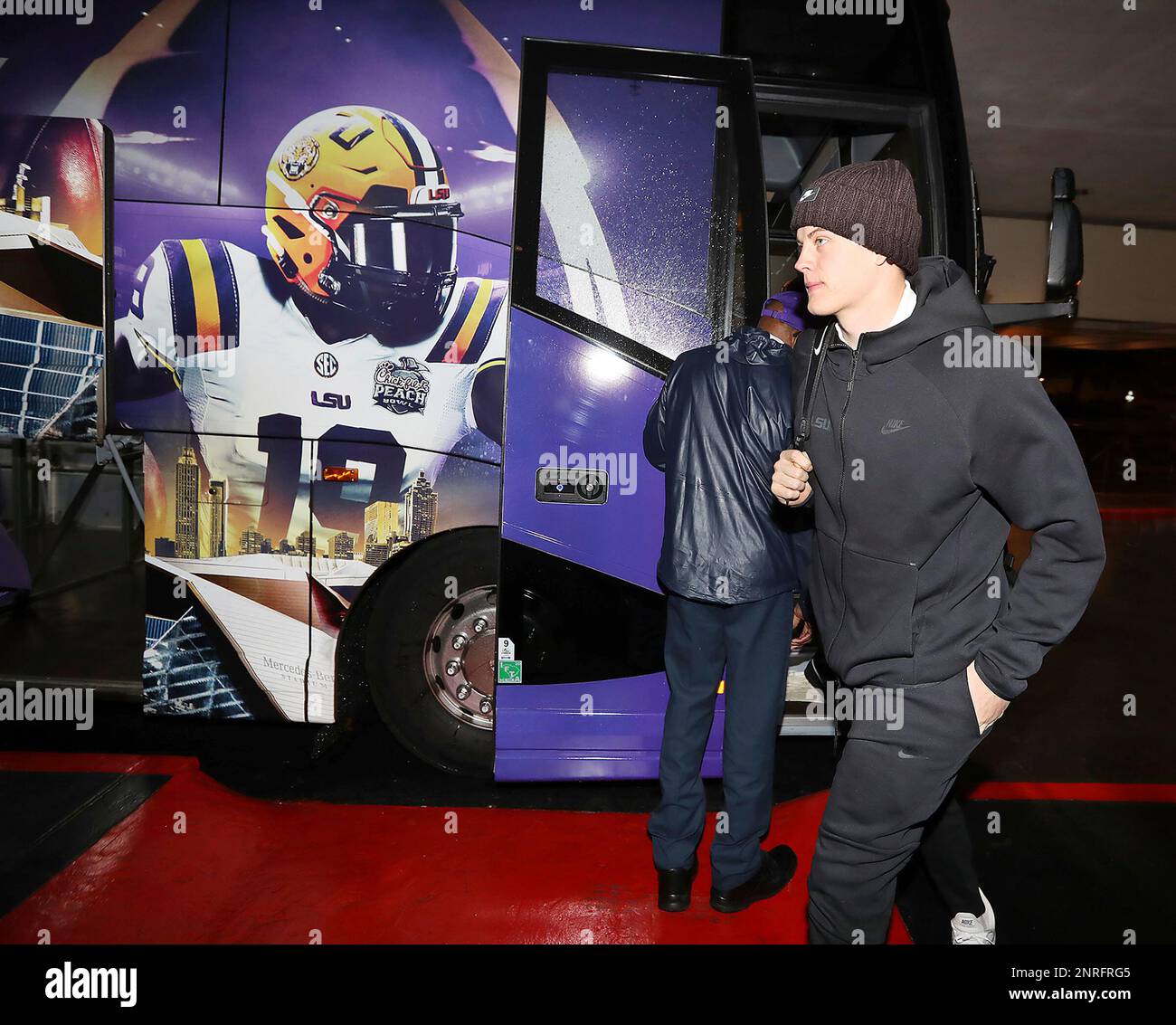 LSU quarterback Joe Burrow, the 2019 Heisman Trophy winner, arrives ...