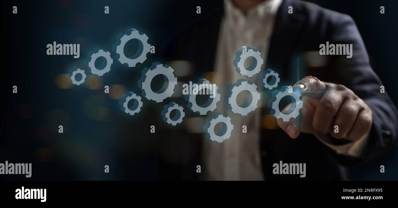 Process and workflow analysis for businessman process with flowchart ...