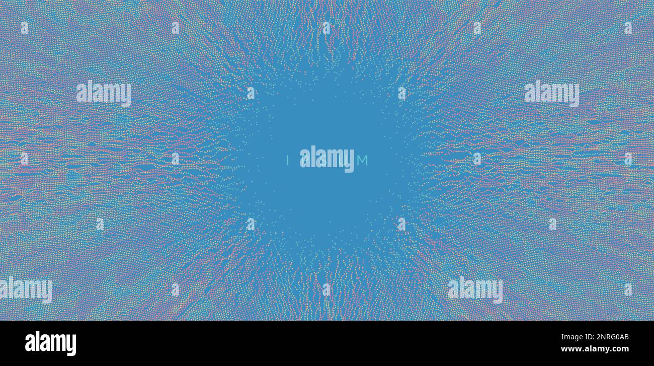 Small Particles Strive Out Of Center Array With Dynamic Particles Abstract Grid Design Vector