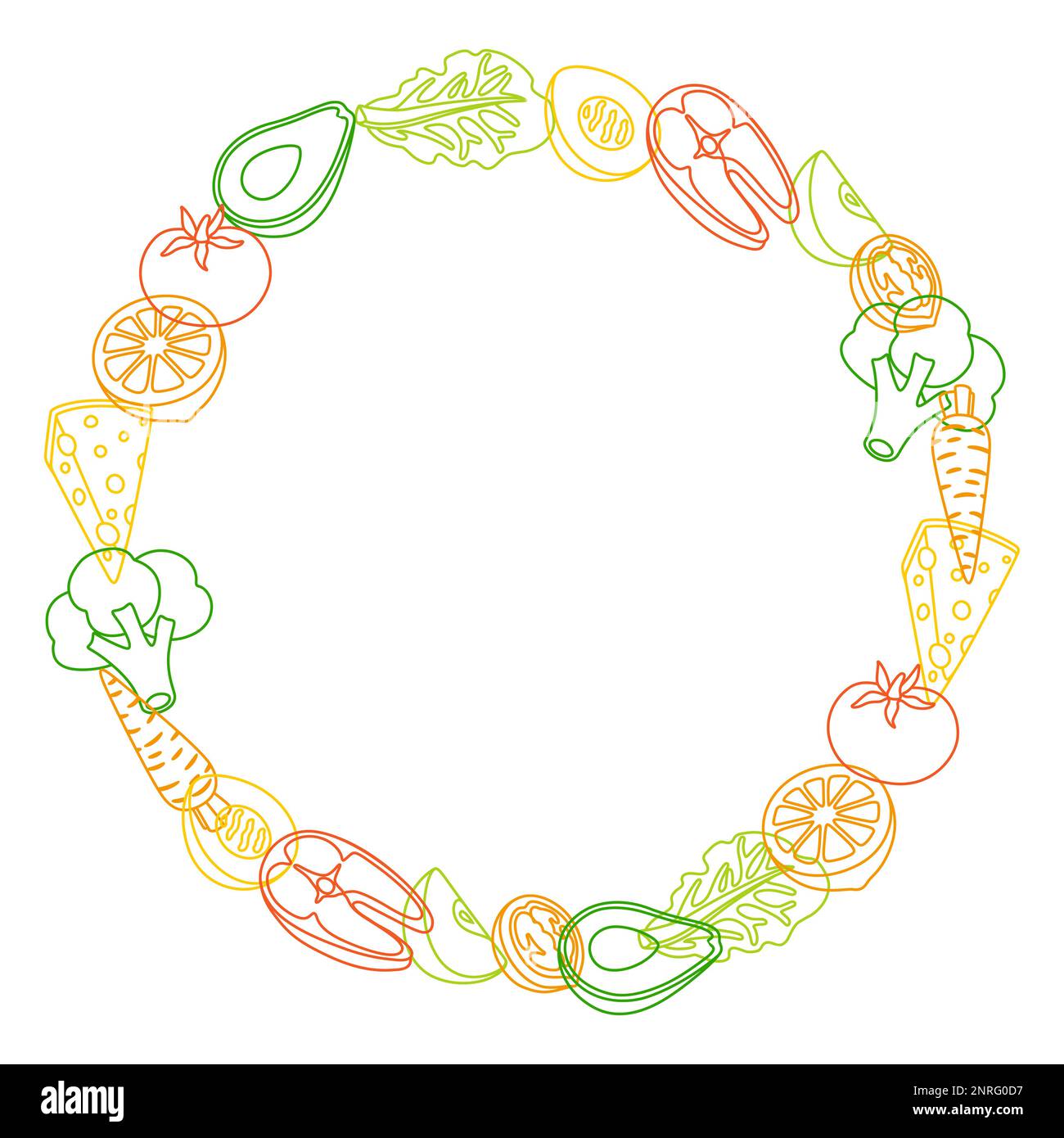 Frame with healthy eating and diet meal. Fruits, vegetables and ...