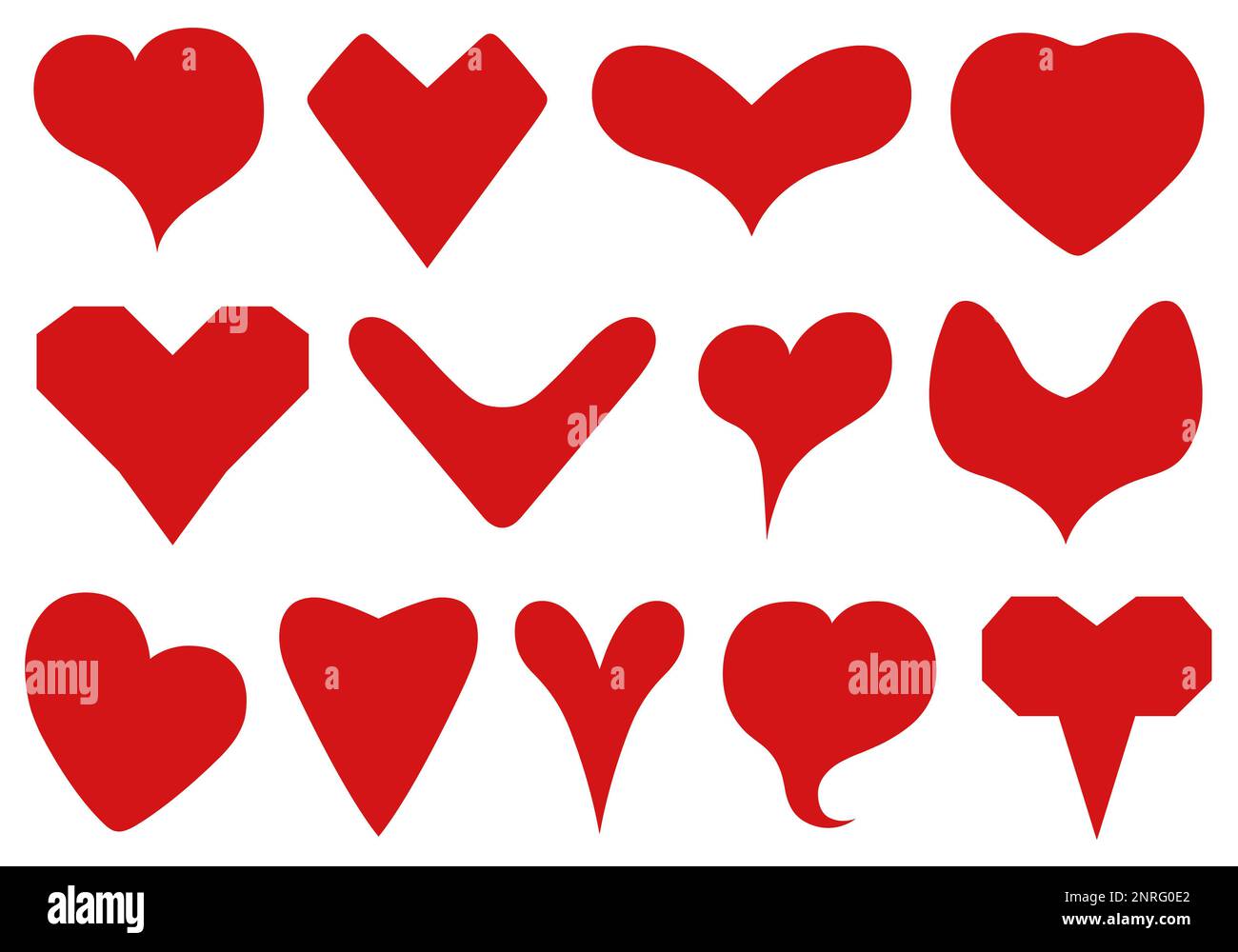Group of different heart shapes isolated on white Stock Photo - Alamy