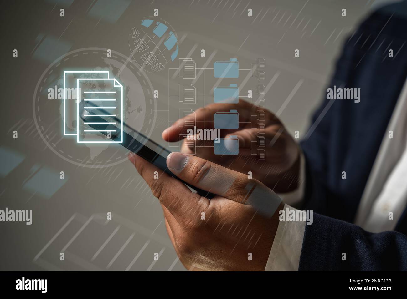 IT working on computer Business processes Document Management System ...