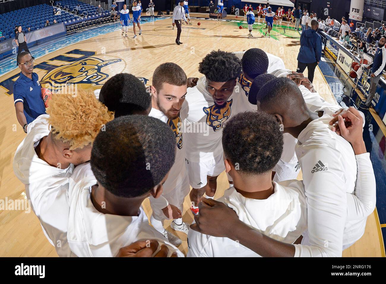 MIAMI, FL - DECEMBER 19: FIU's team gathers prior to the game as the ...