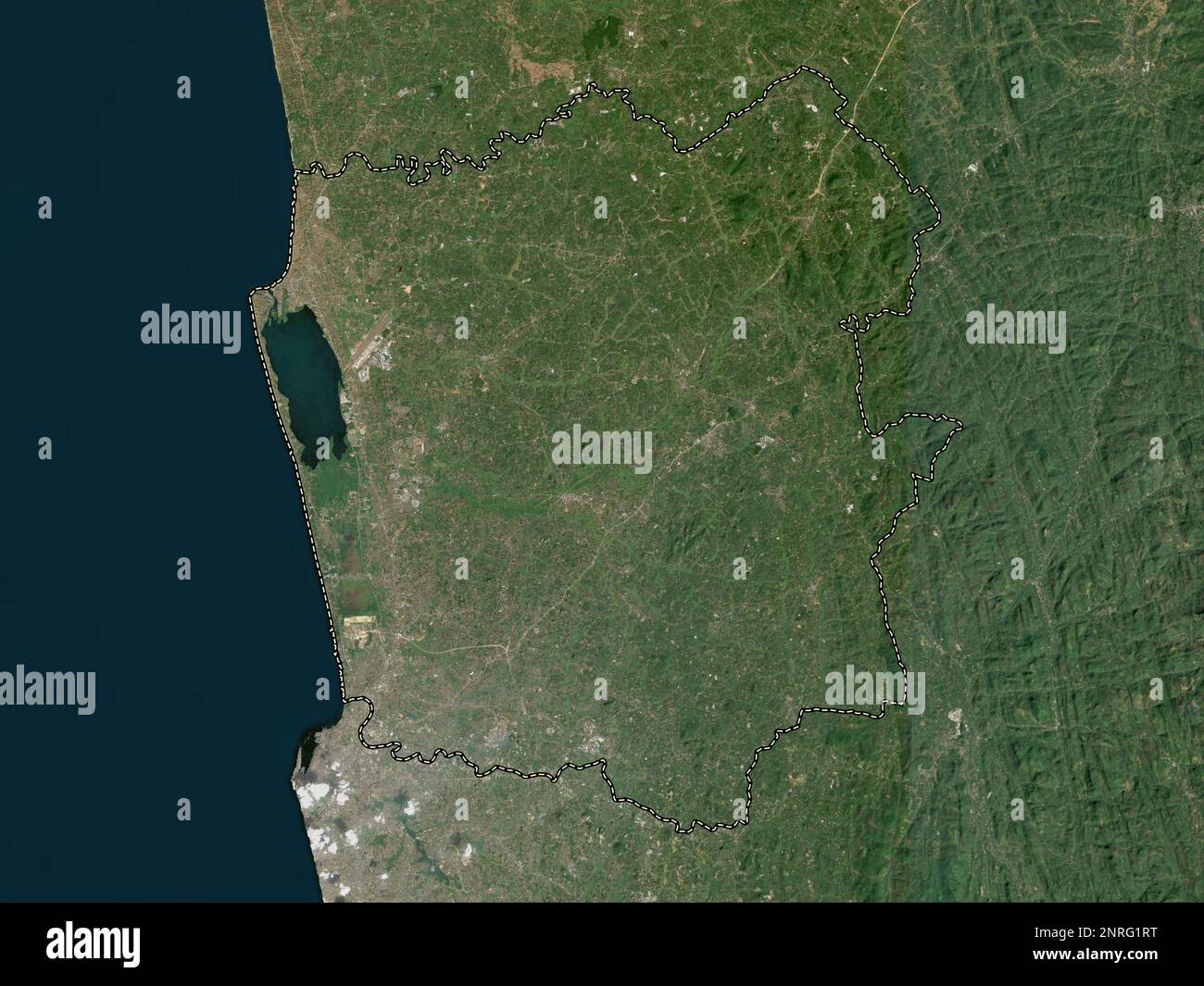 Gampaha, district of Sri Lanka. Low resolution satellite map Stock ...