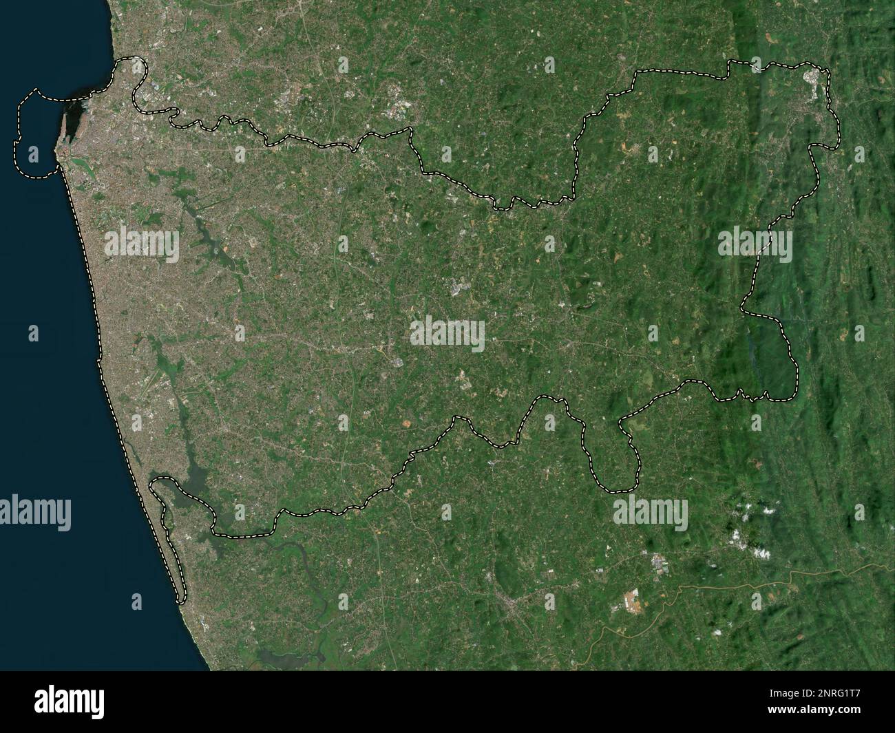 Colombo, district of Sri Lanka. Low resolution satellite map Stock ...