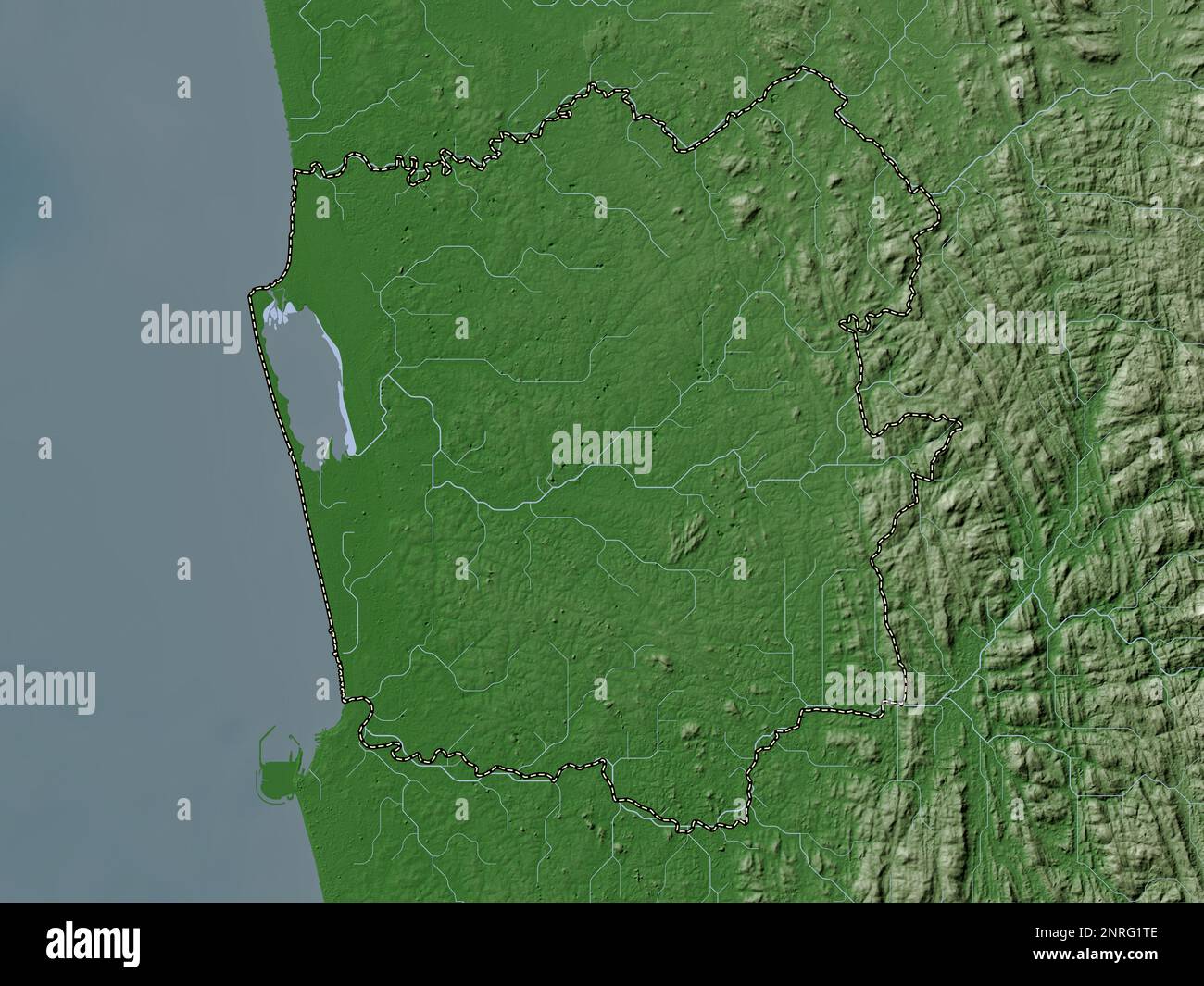 Gampaha, district of Sri Lanka. Elevation map colored in wiki style ...