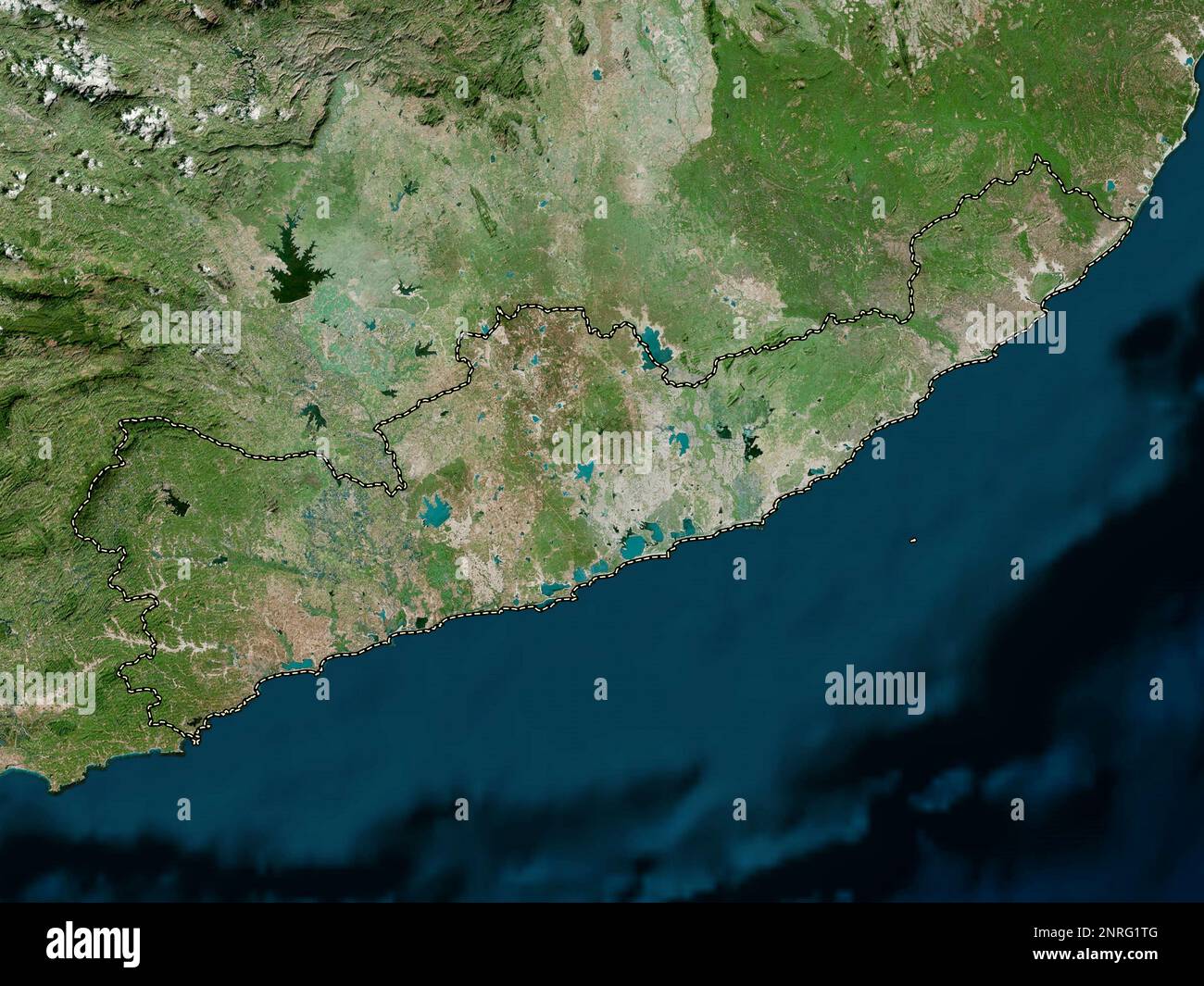 Hambantota, district of Sri Lanka. High resolution satellite map Stock ...