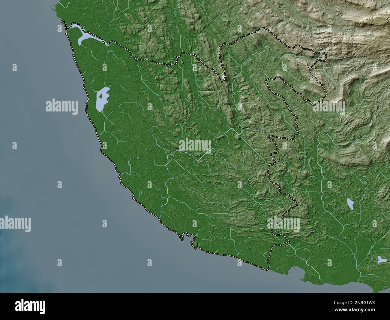 Galle, district of Sri Lanka. Elevation map colored in wiki style with ...