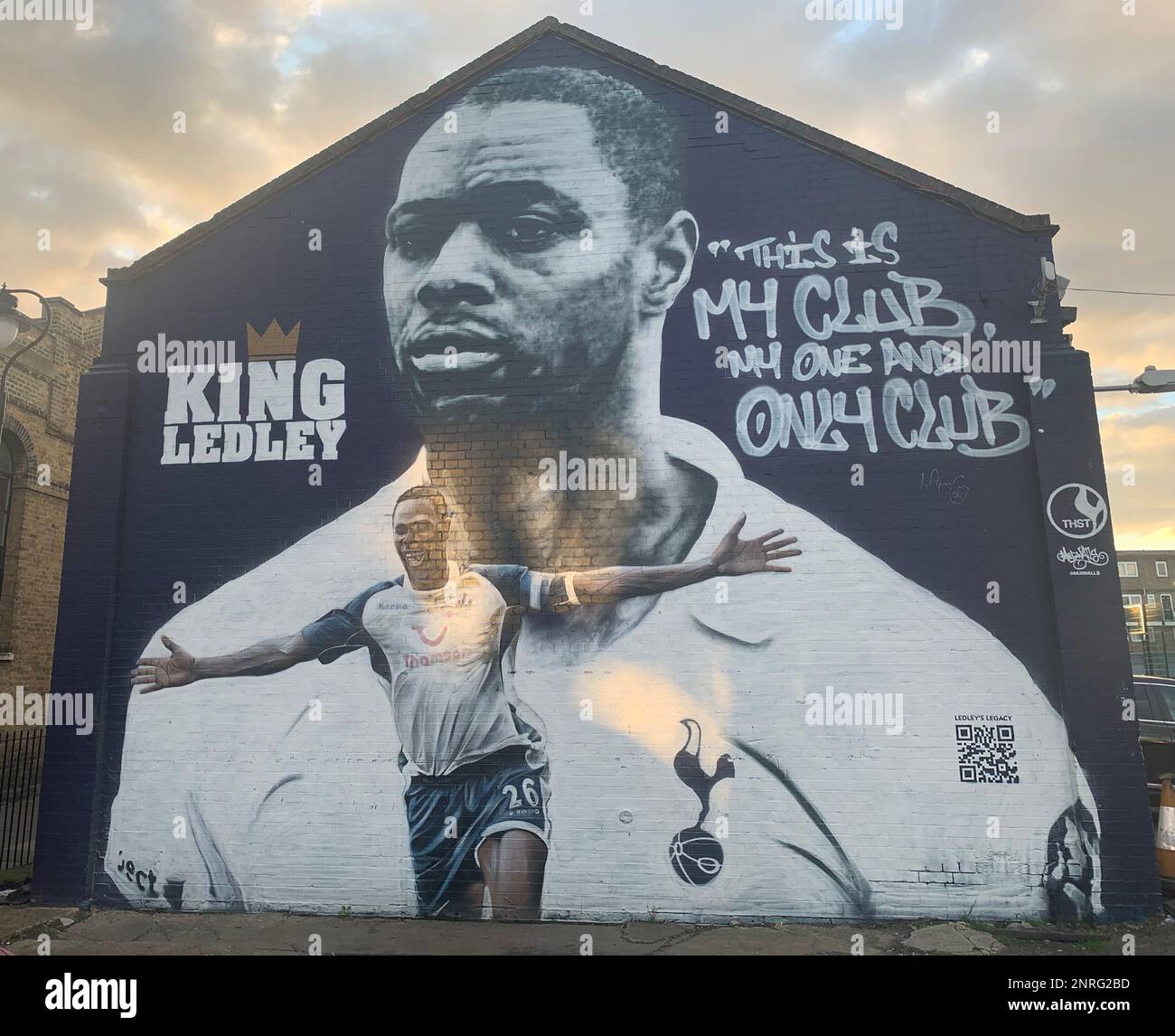 An mural of former Tottenham Hotspur player Ledley King is seen on a ...