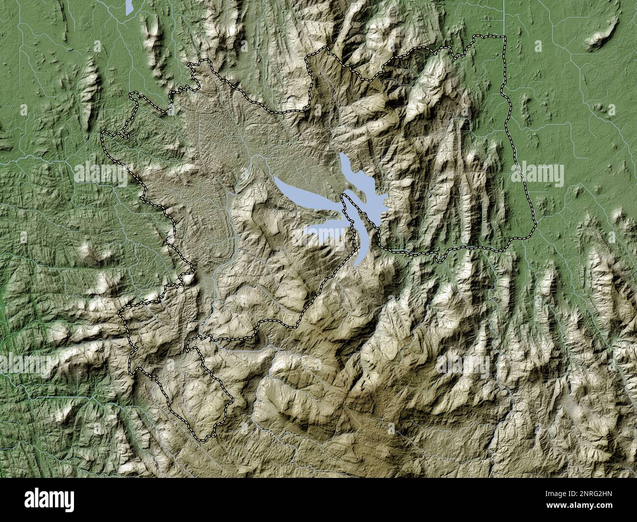Kandy, district of Sri Lanka. Elevation map colored in wiki style with ...