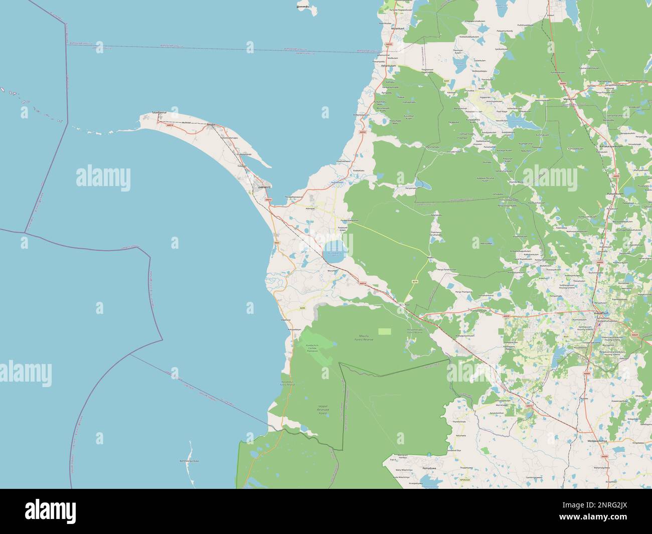 Mannar, district of Sri Lanka. Open Street Map Stock Photo - Alamy