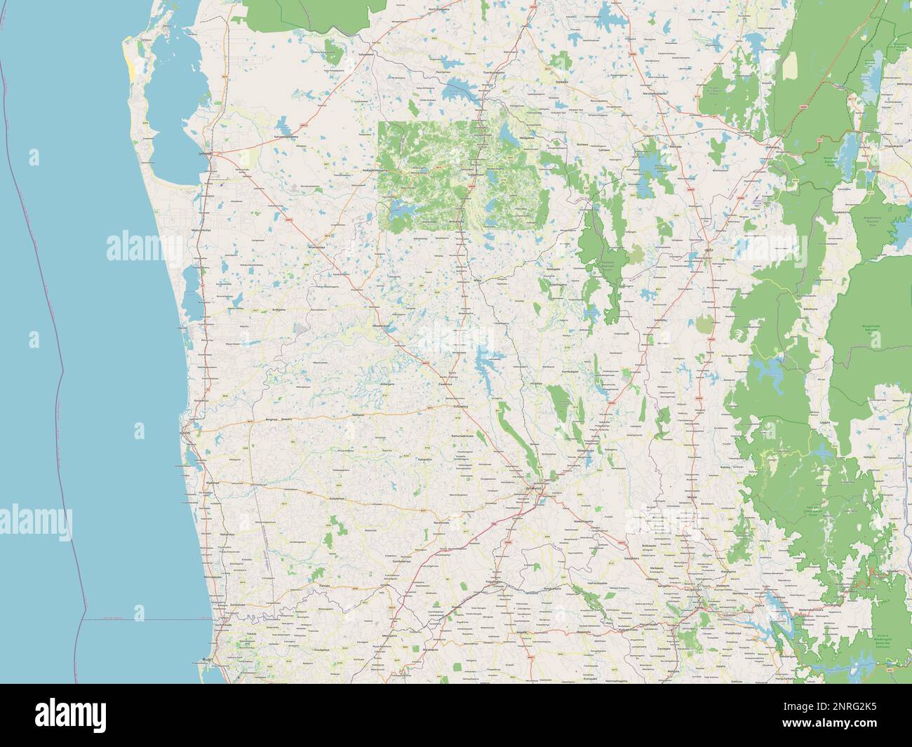 Kurunegala, district of Sri Lanka. Open Street Map Stock Photo - Alamy