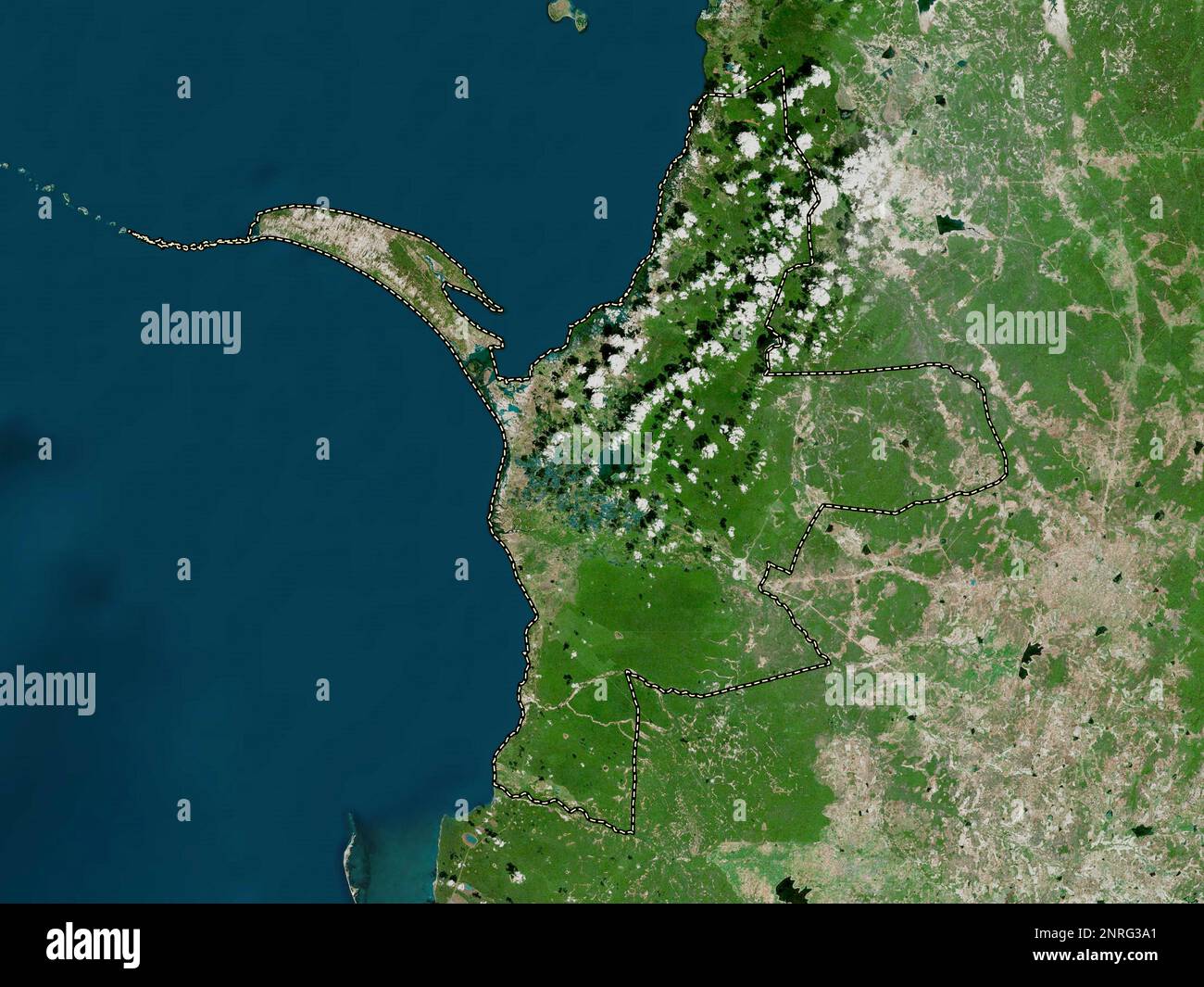 Mannar, district of Sri Lanka. High resolution satellite map Stock ...