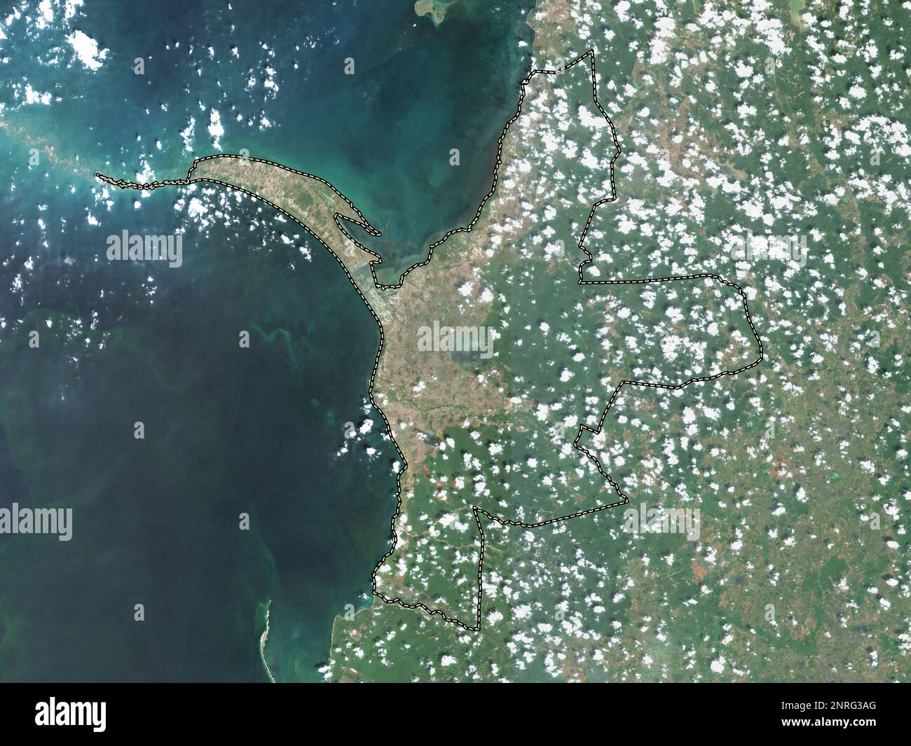 Mannar, district of Sri Lanka. Low resolution satellite map Stock Photo ...