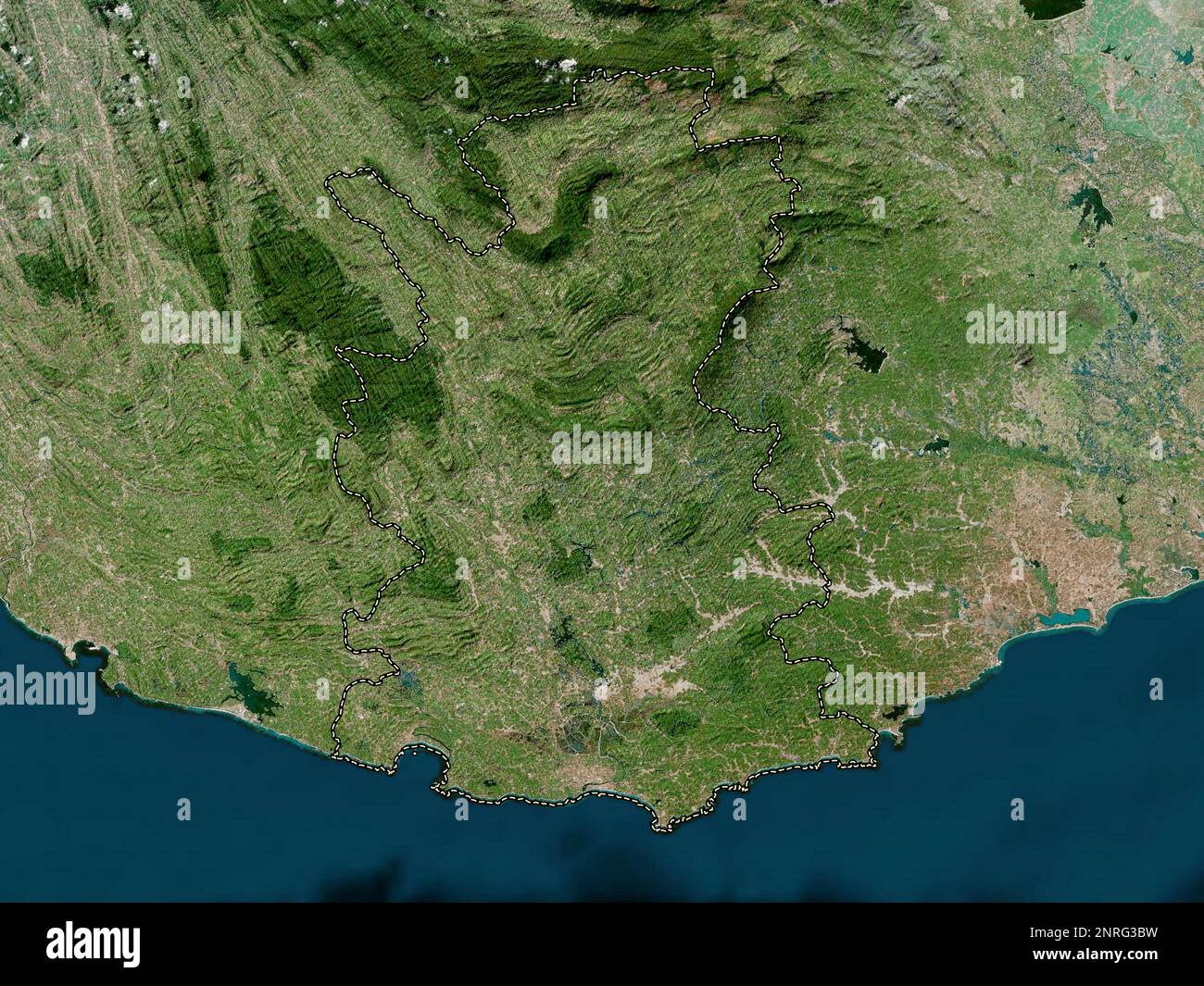 Matara, district of Sri Lanka. High resolution satellite map Stock ...