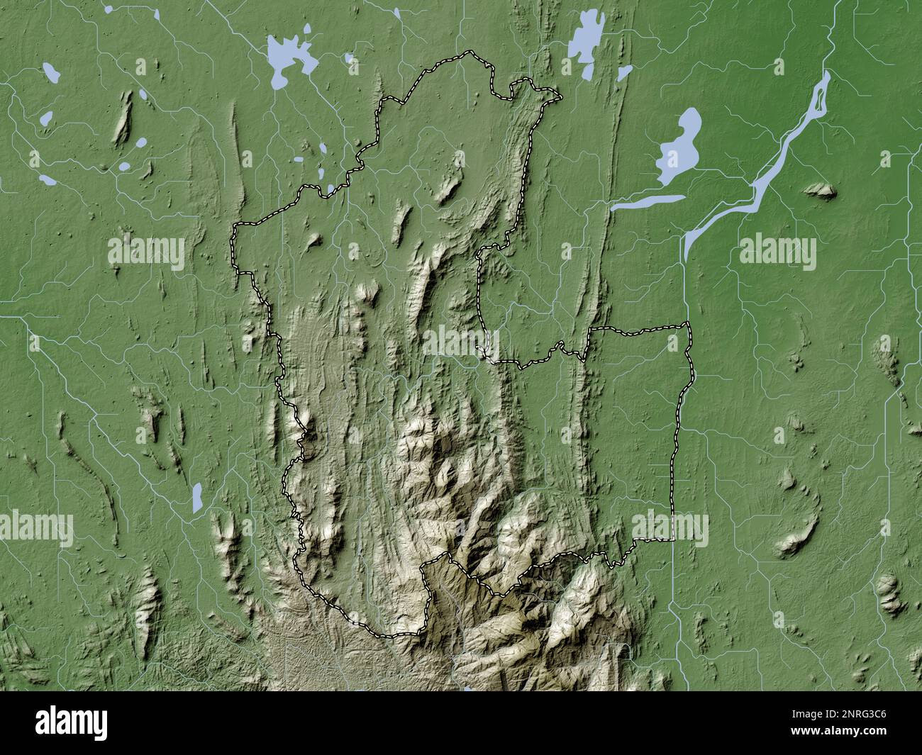 Matale, district of Sri Lanka. Elevation map colored in wiki style with ...