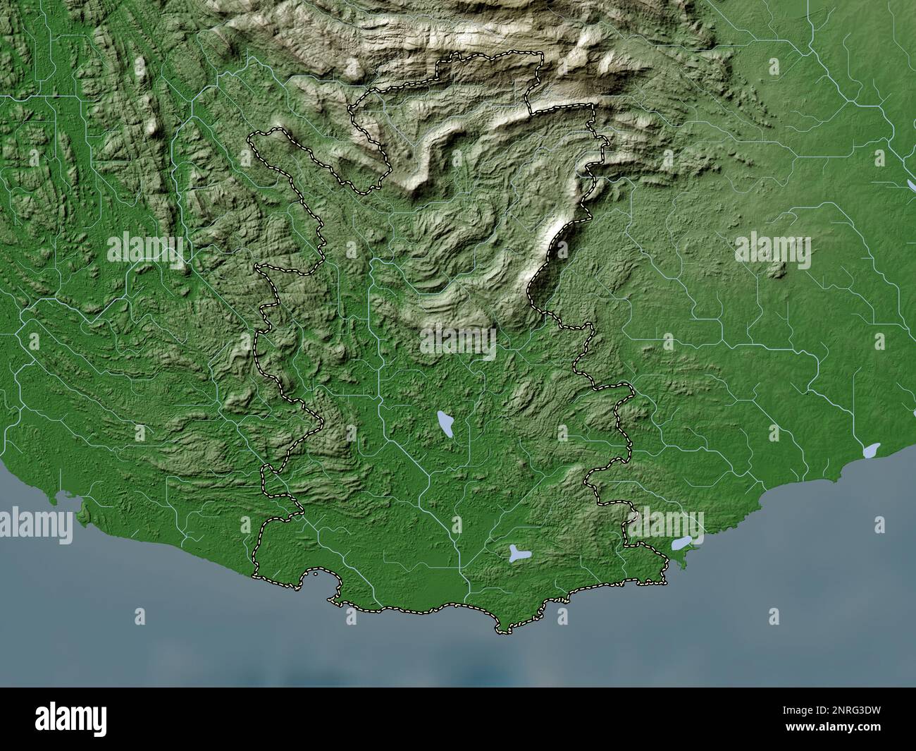 Matara, district of Sri Lanka. Elevation map colored in wiki style with ...