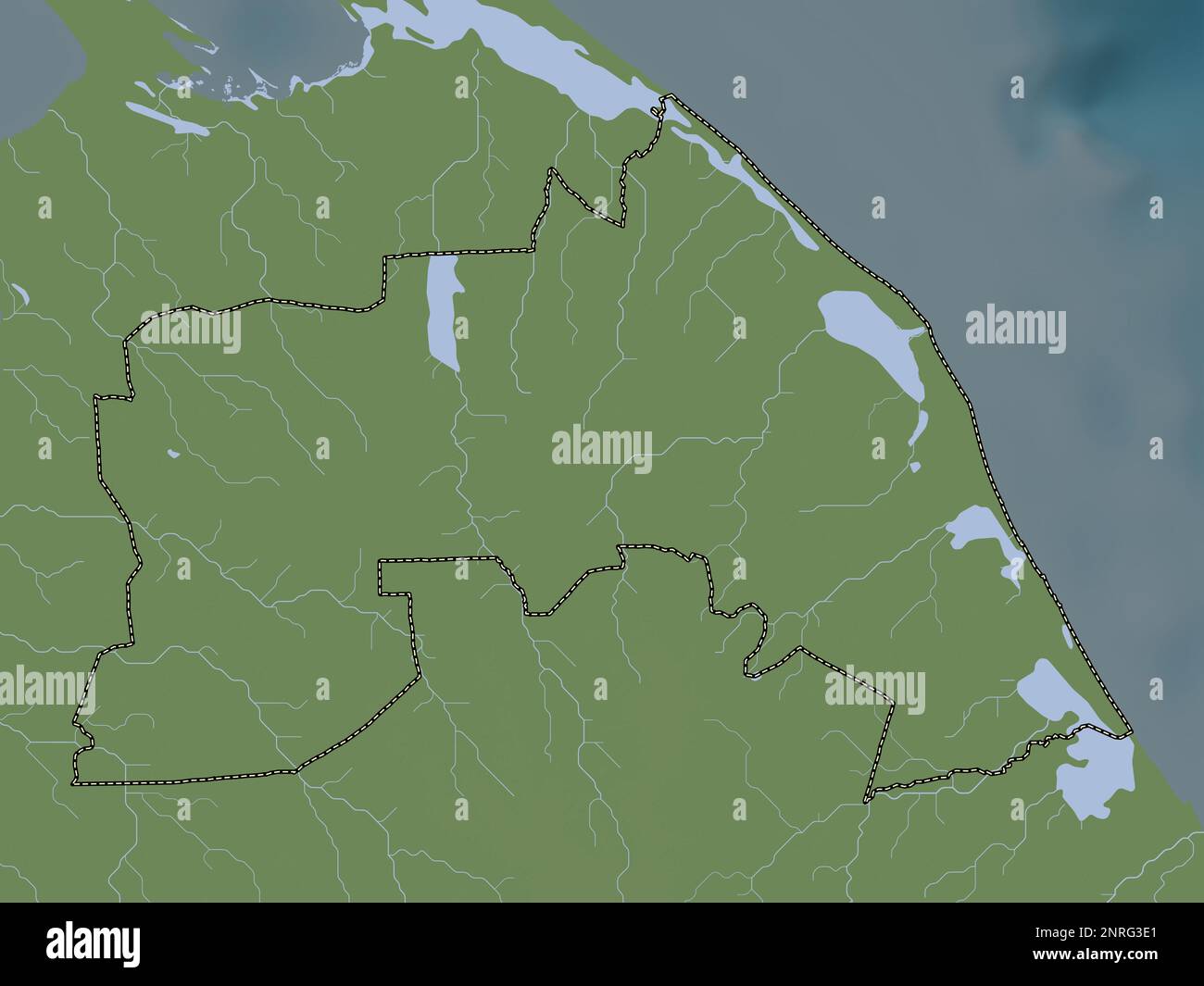 Mullaitivu, district of Sri Lanka. Elevation map colored in wiki style ...