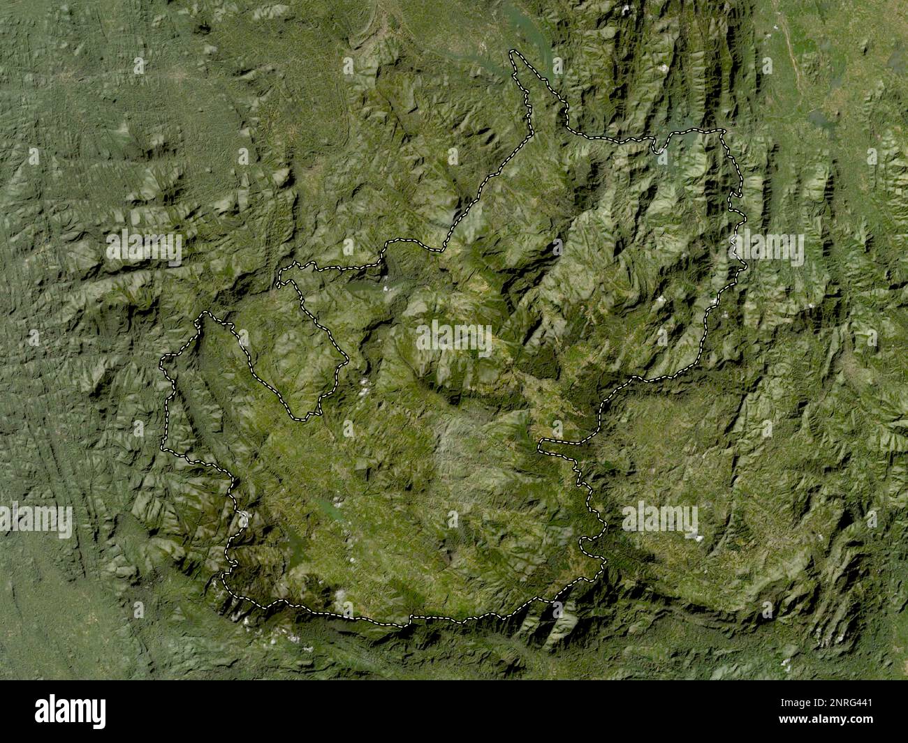 Nuwara Eliya, district of Sri Lanka. Low resolution satellite map Stock ...