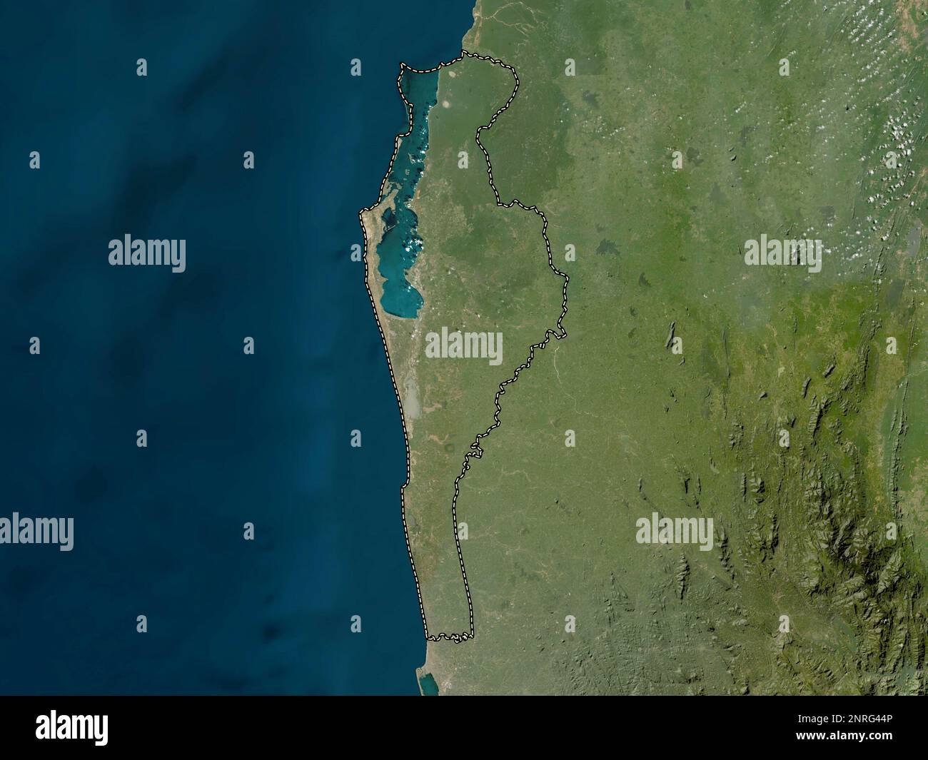 Puttalam, district of Sri Lanka. Low resolution satellite map Stock ...