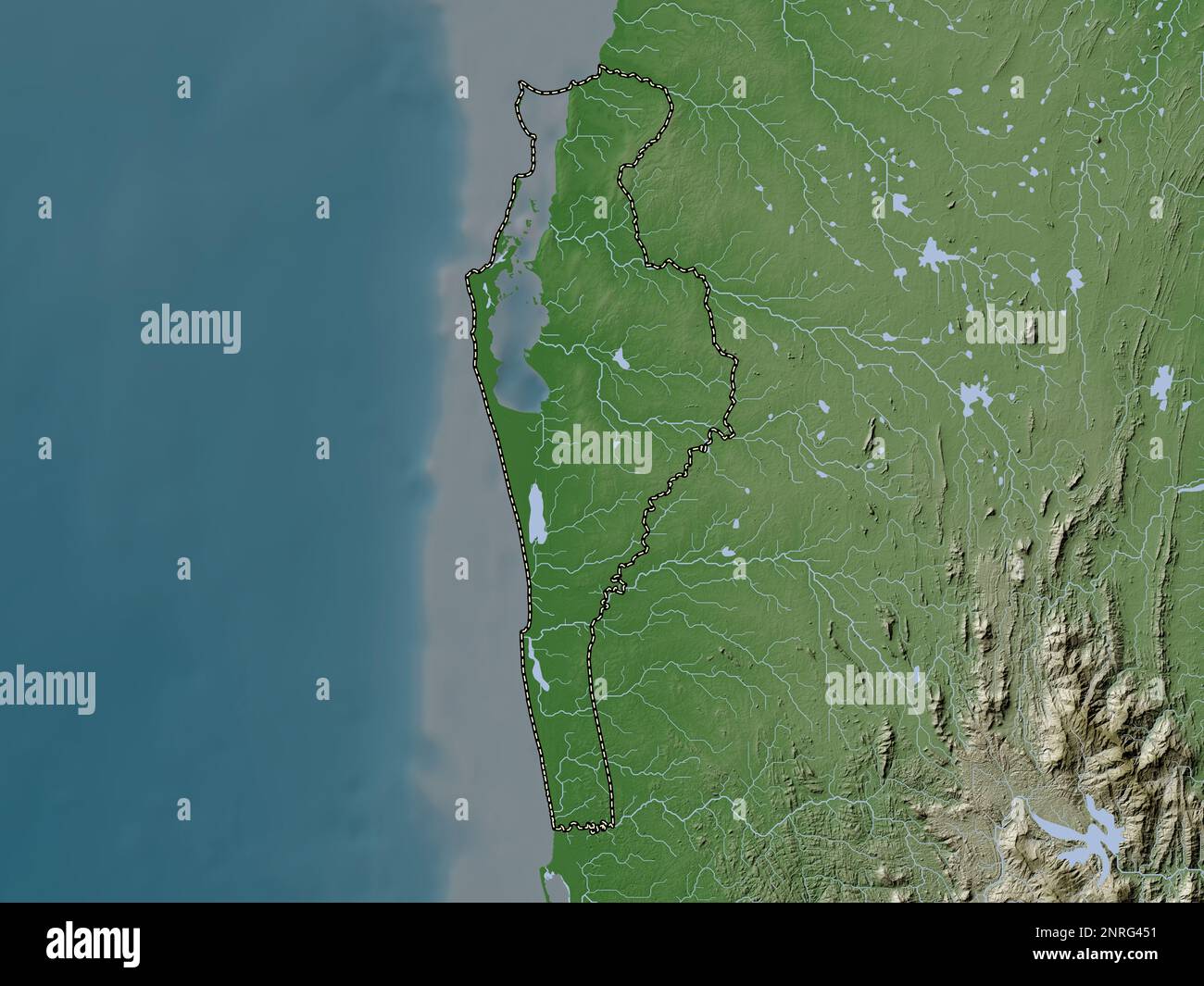 Puttalam, district of Sri Lanka. Elevation map colored in wiki style ...