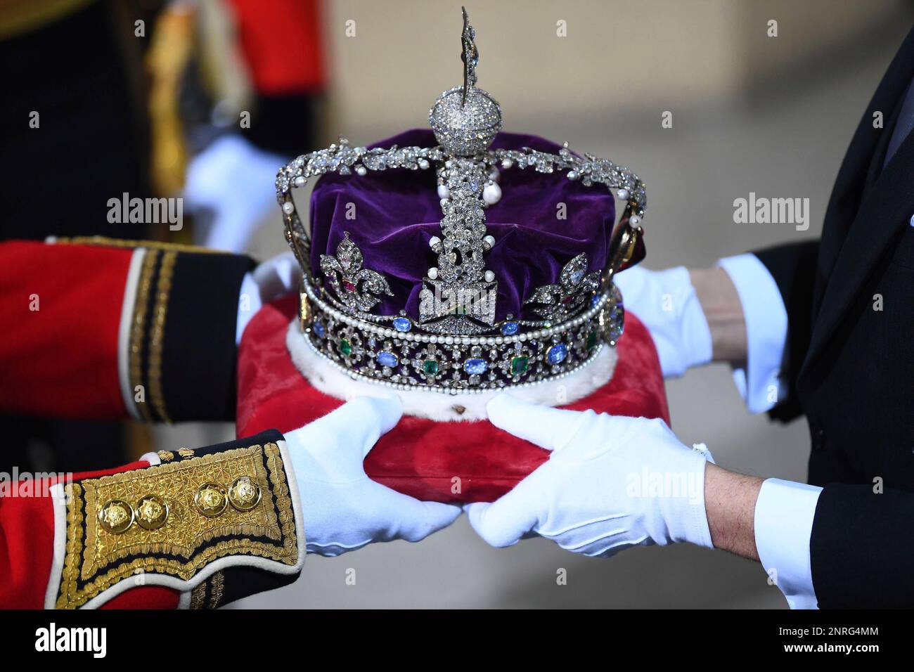 The Imperial State Crown is handed over for the State Opening of ...