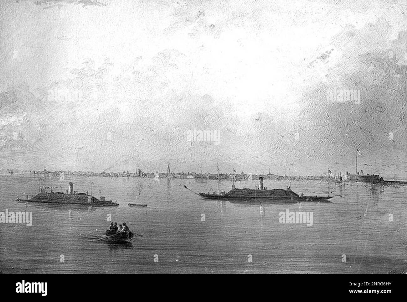 Confederate ironclads Chicora and Palmetto State in Charleston harbor ...