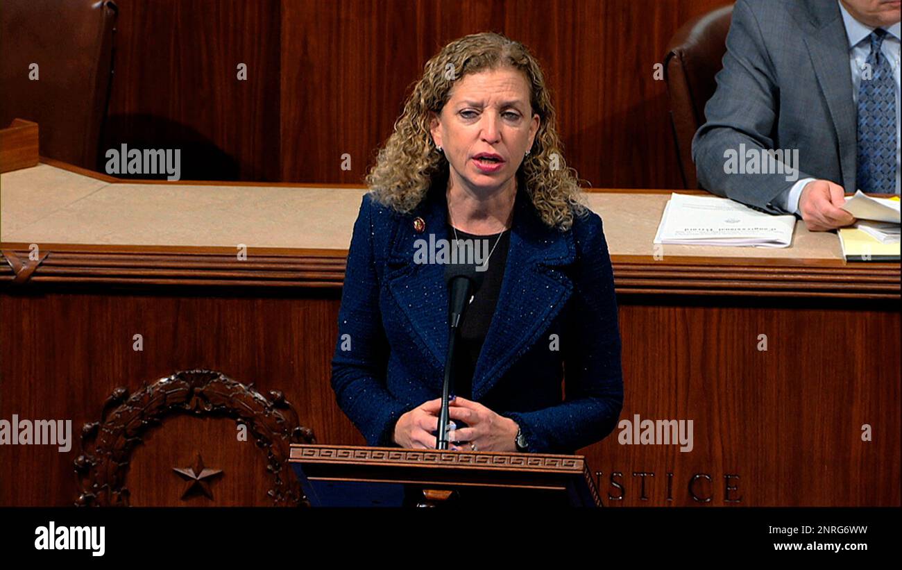 Rep. Debbie Wasserman Schultz, D-Fla., speaks as the House of ...