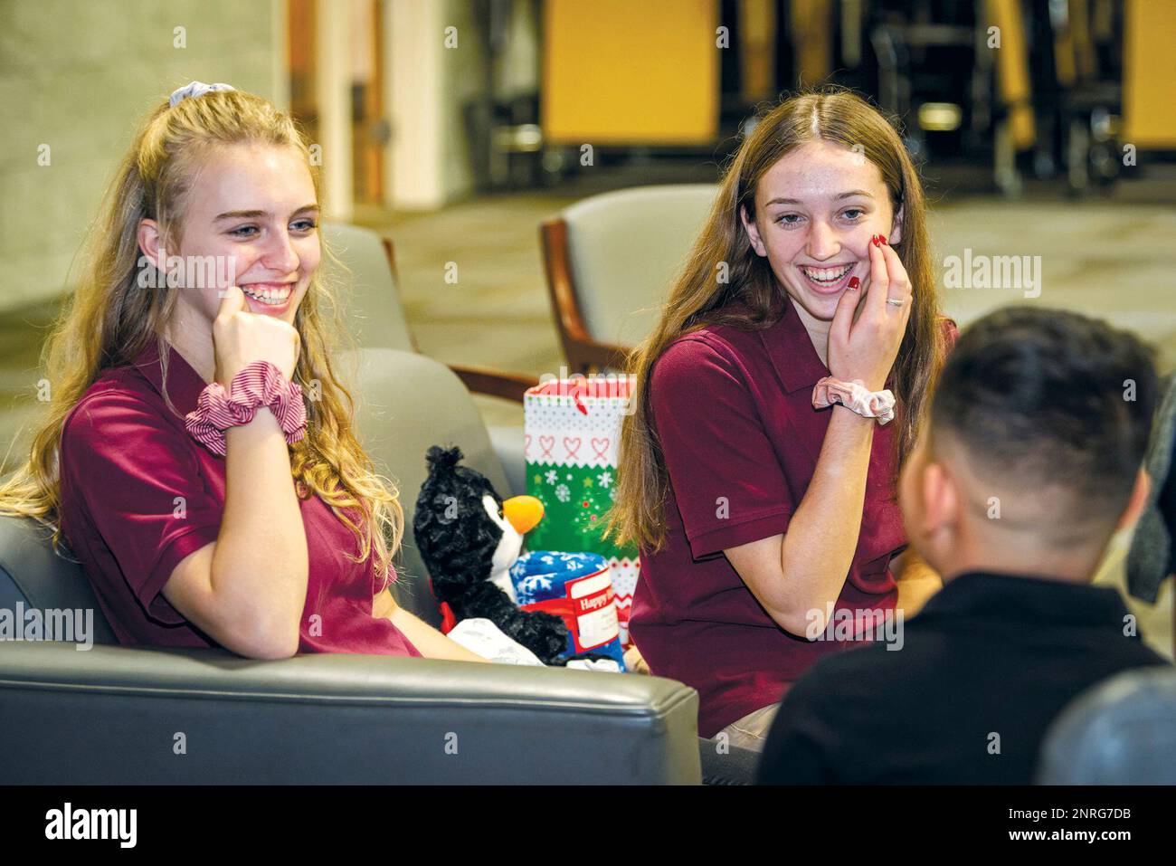 In this Dec. 15, 2019, photo Clayton-Bradley Academy sophomores Jaden ...