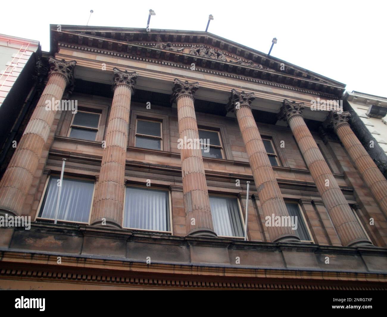 Dublin, Ireland - December 29th 2012 : Facade of a building in red ...