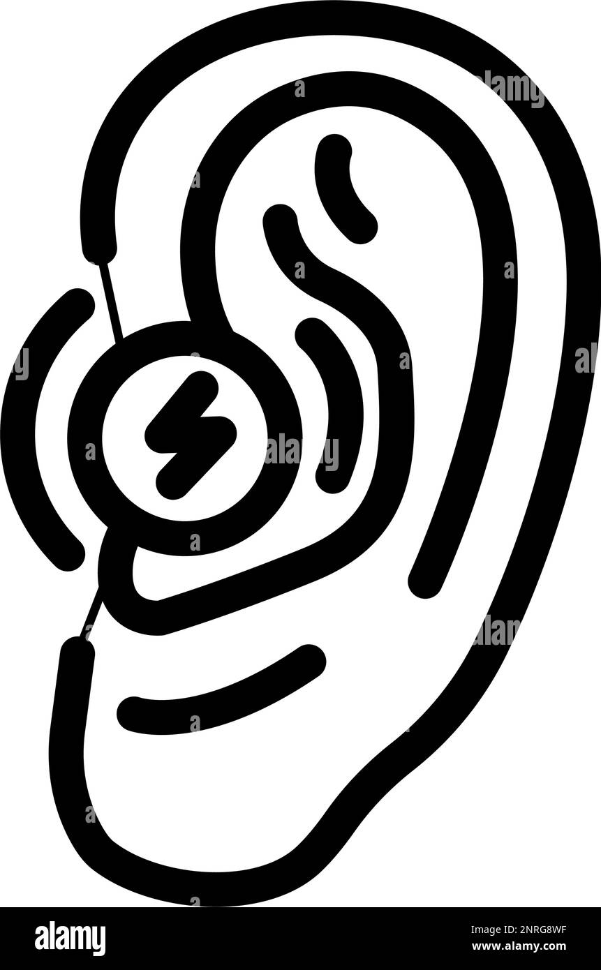 ear pain body ache line icon vector illustration Stock Vector Image ...