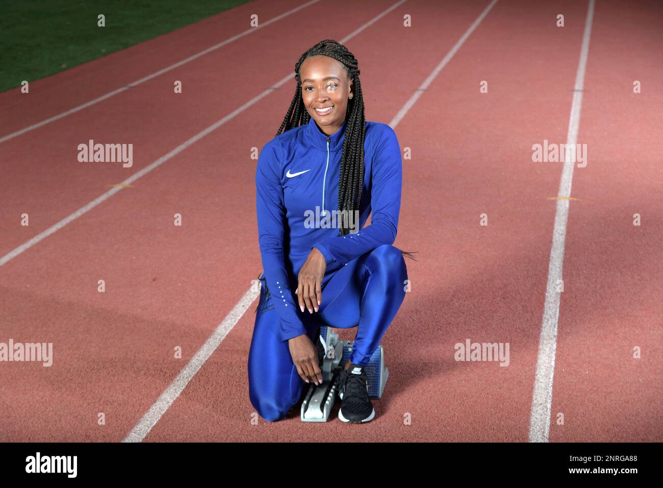 Dalilah Muhammad (USA) poses, Monday, Dec. 16, 2019, in Lake Balboa ...