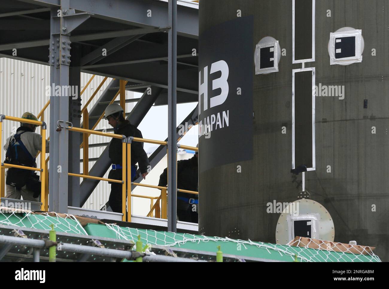 A photo shows the fairing of the H3 rocket which can open in two ...