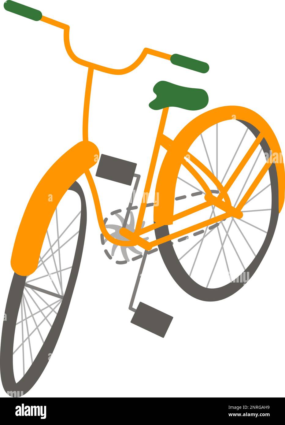 Bicycle isometric drawing on a transparent background in flat style ...