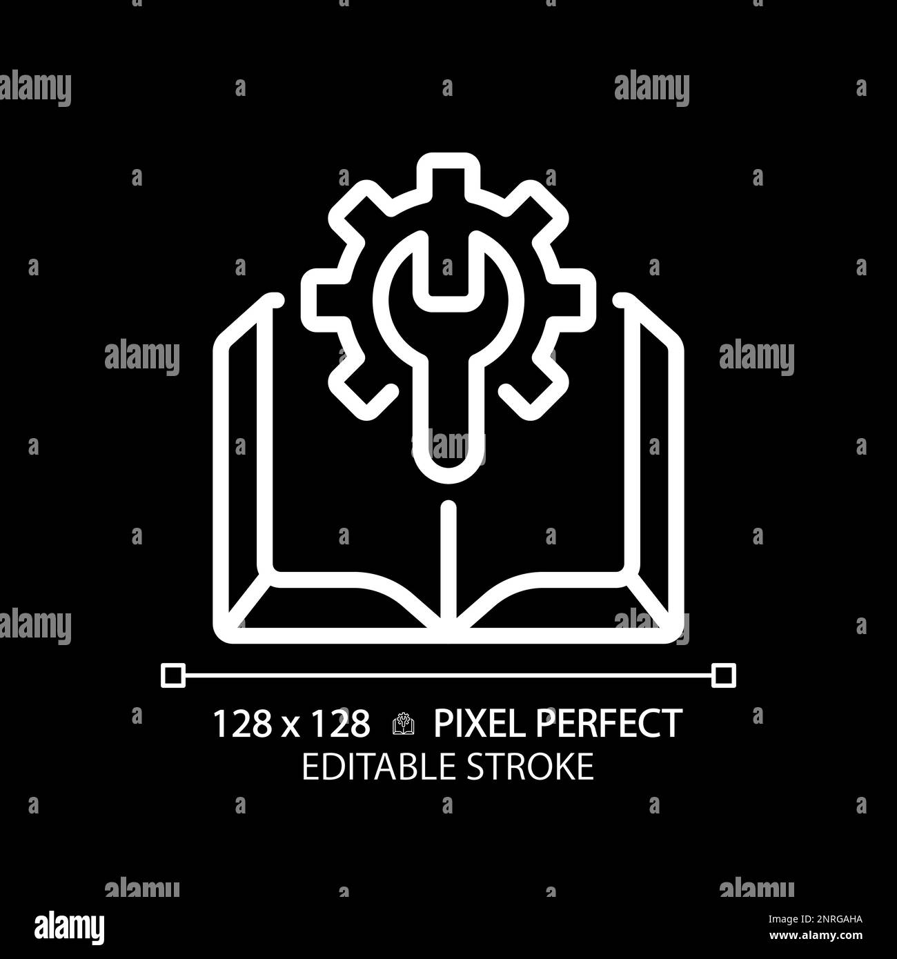 Manual pixel perfect white linear icon for dark theme Stock Vector ...