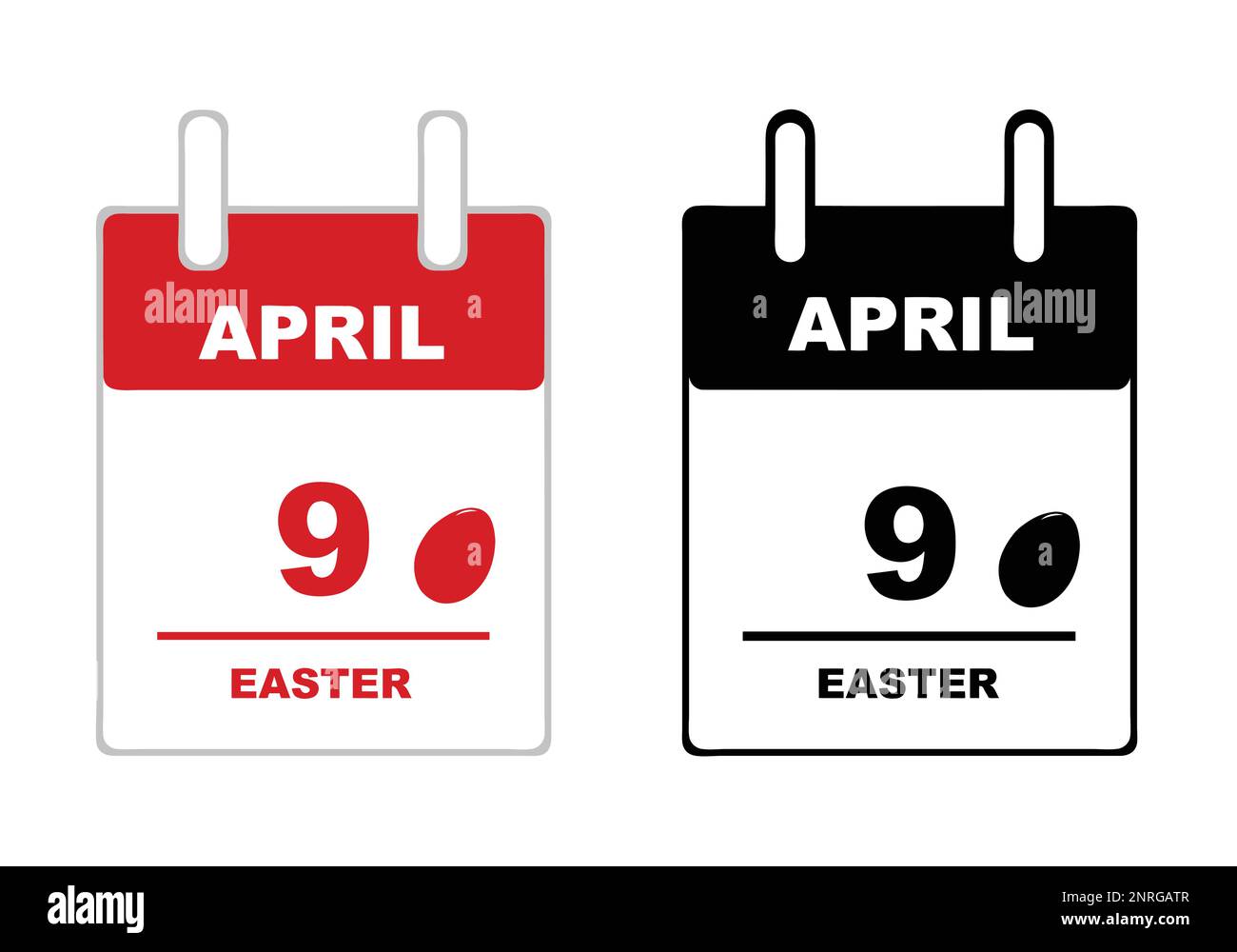 Illustration of Easter calendar 2023 isolated on white Stock Vector ...