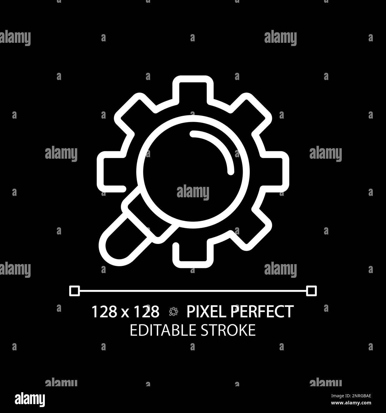 Extended search pixel perfect white linear icon for dark theme Stock ... Extended search pixel perfect white linear icon for dark theme Stock ...