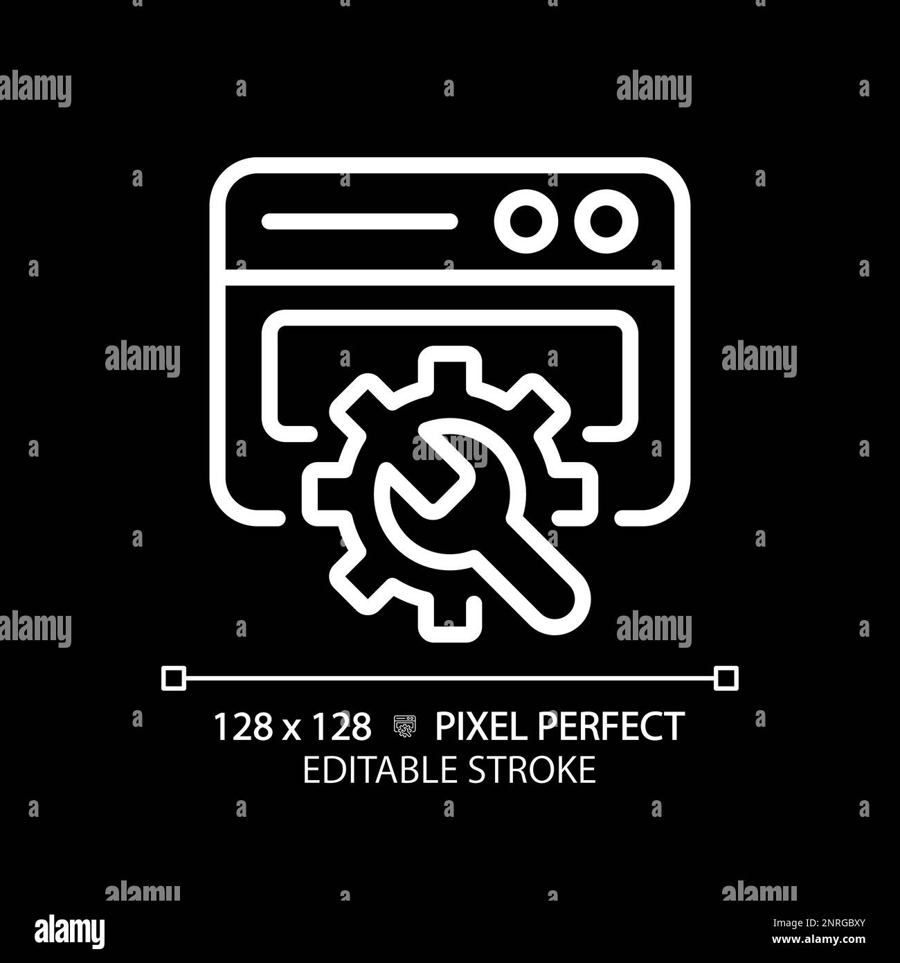 Website configuration pixel perfect white linear icon for dark theme ...