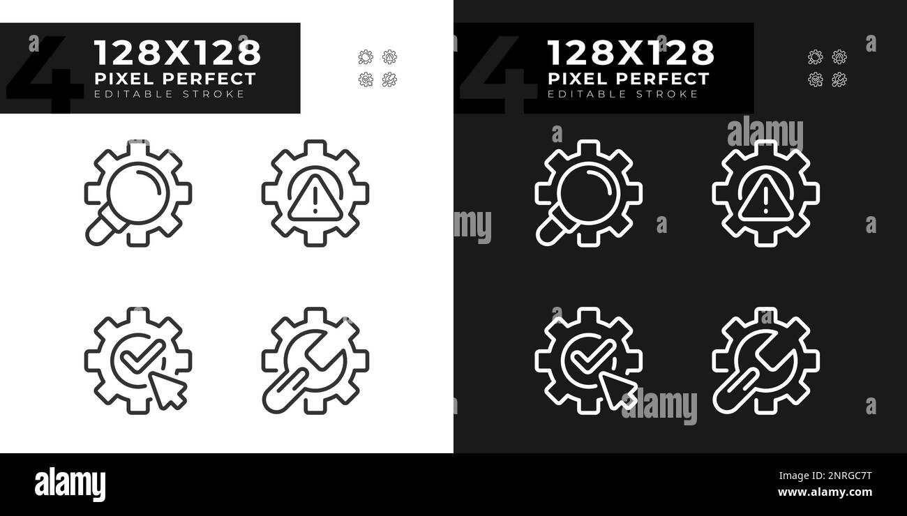 System changes pixel perfect linear icons set for dark, light mode ...