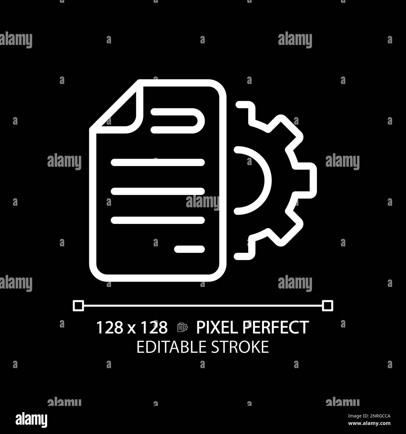 Document settings pixel perfect white linear icon for dark theme Stock ... Document settings pixel perfect white linear icon for dark theme Stock ...