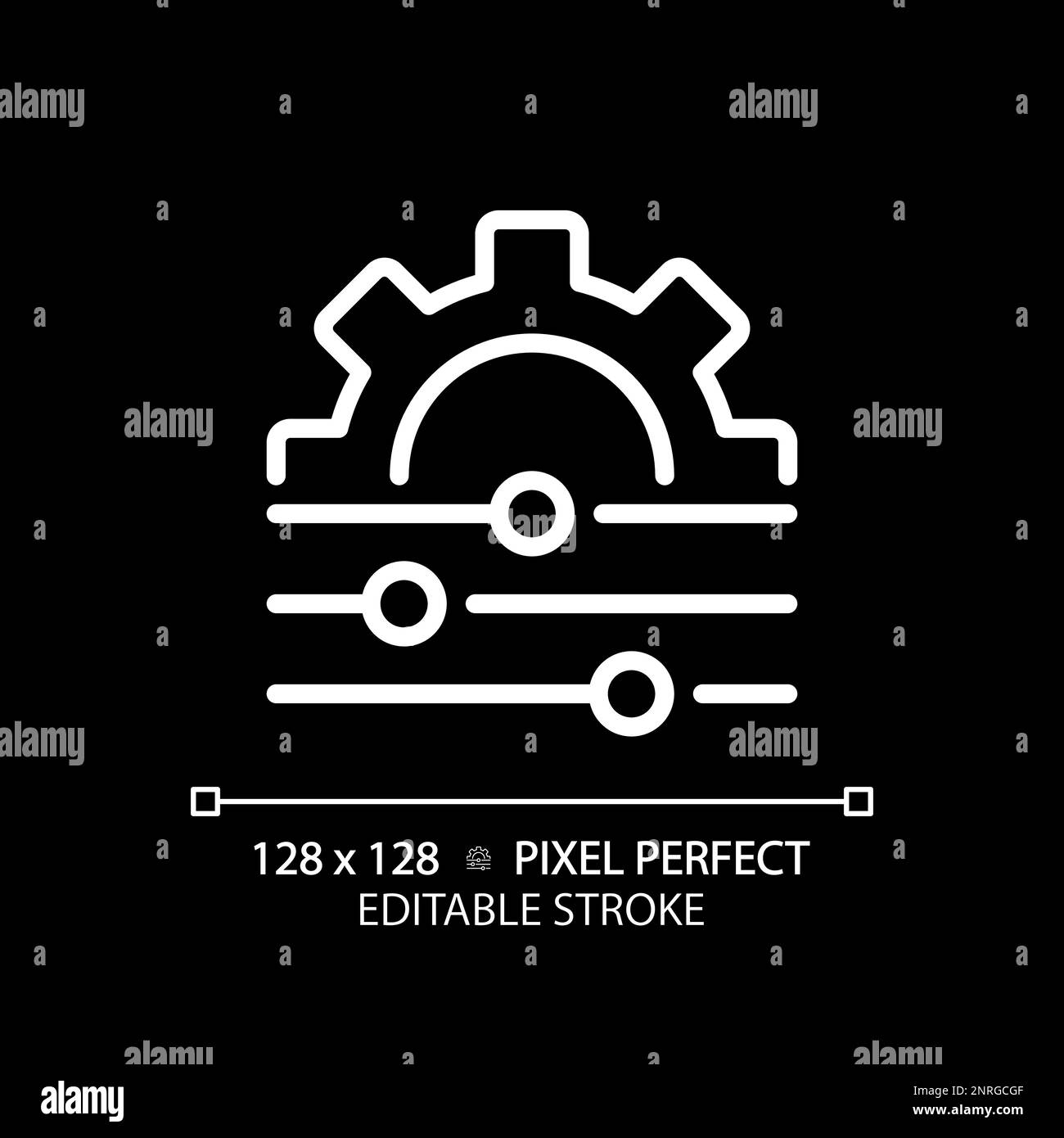 Adjustment pixel perfect white linear icon for dark theme Stock Vector ...