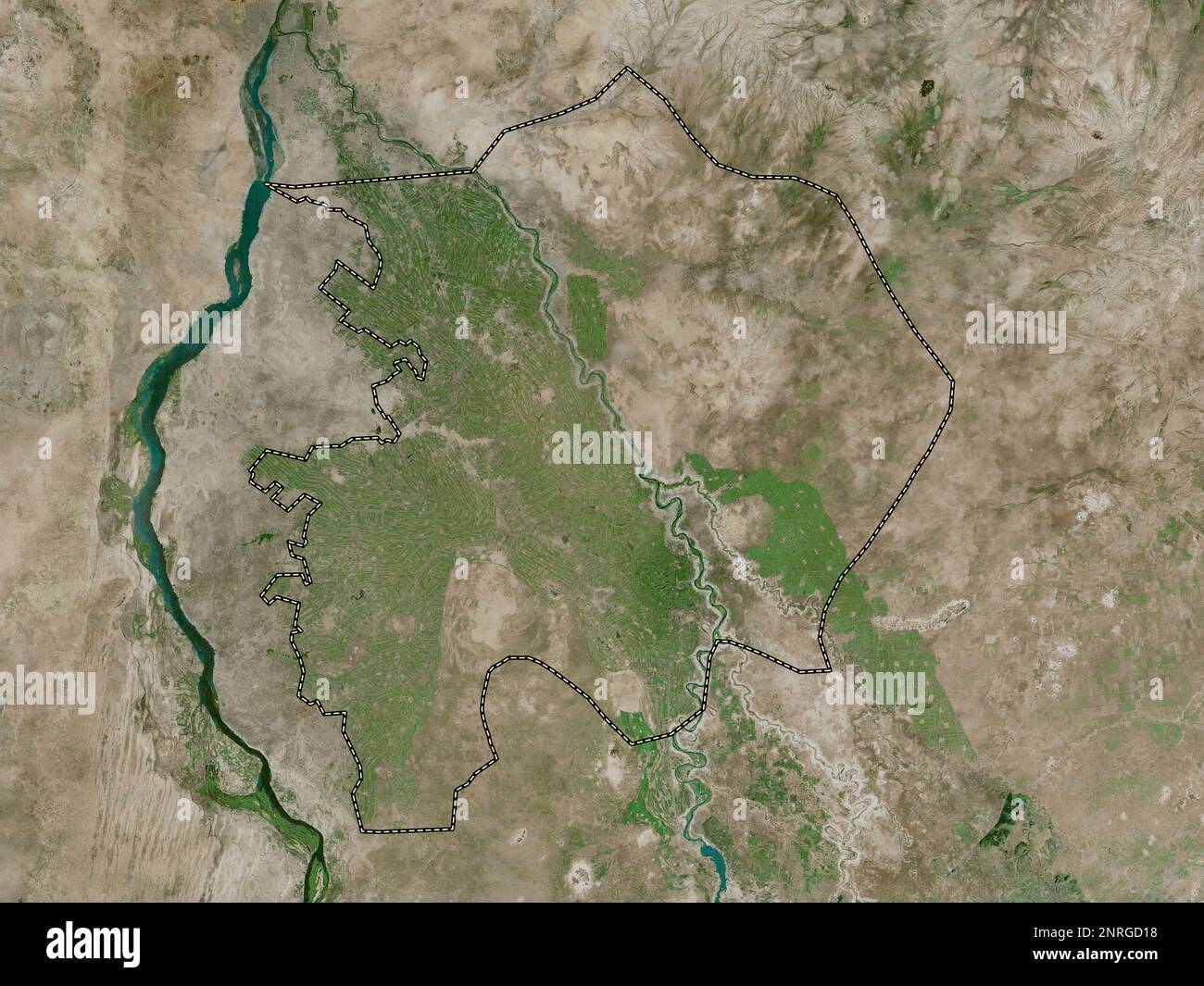 Al Jazirah, state of Sudan. High resolution satellite map Stock Photo ...
