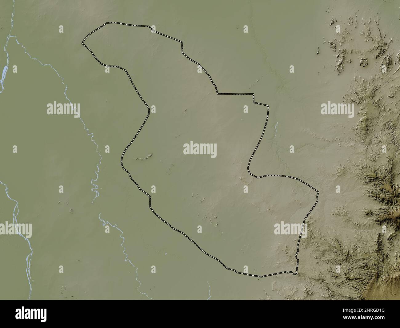 Al Qadarif, state of Sudan. Elevation map colored in wiki style with ...