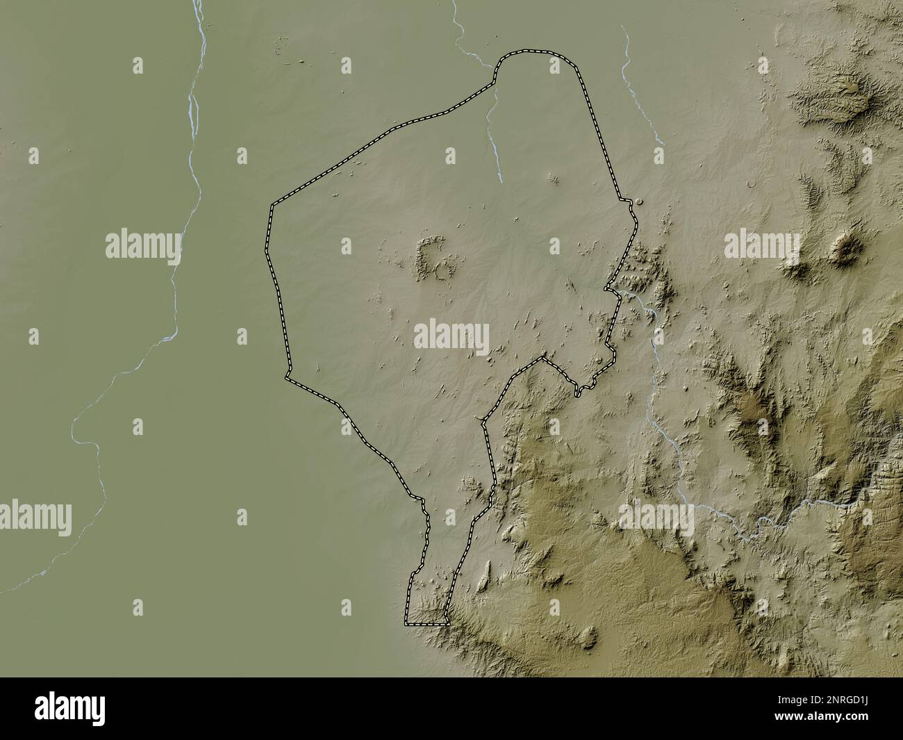 Blue Nile, state of Sudan. Elevation map colored in wiki style with ...