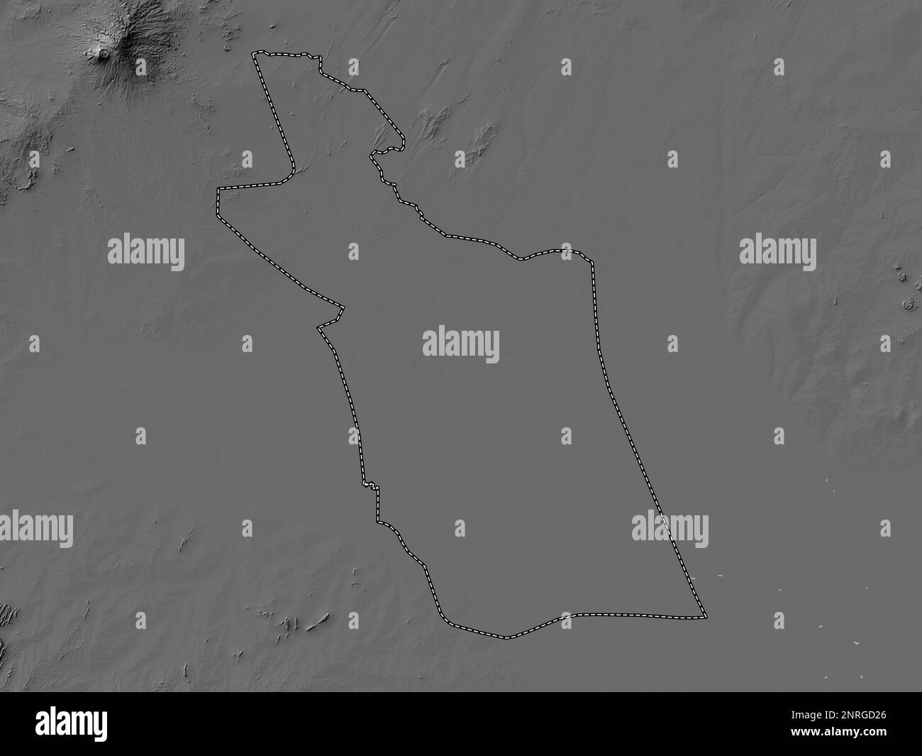 East Darfur, state of Sudan. Bilevel elevation map with lakes and ...