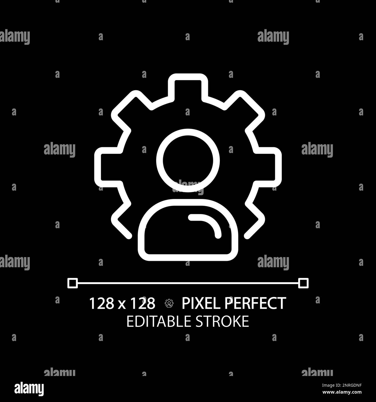 Account settings pixel perfect white linear icon for dark theme Stock ... Account settings pixel perfect white linear icon for dark theme Stock ...