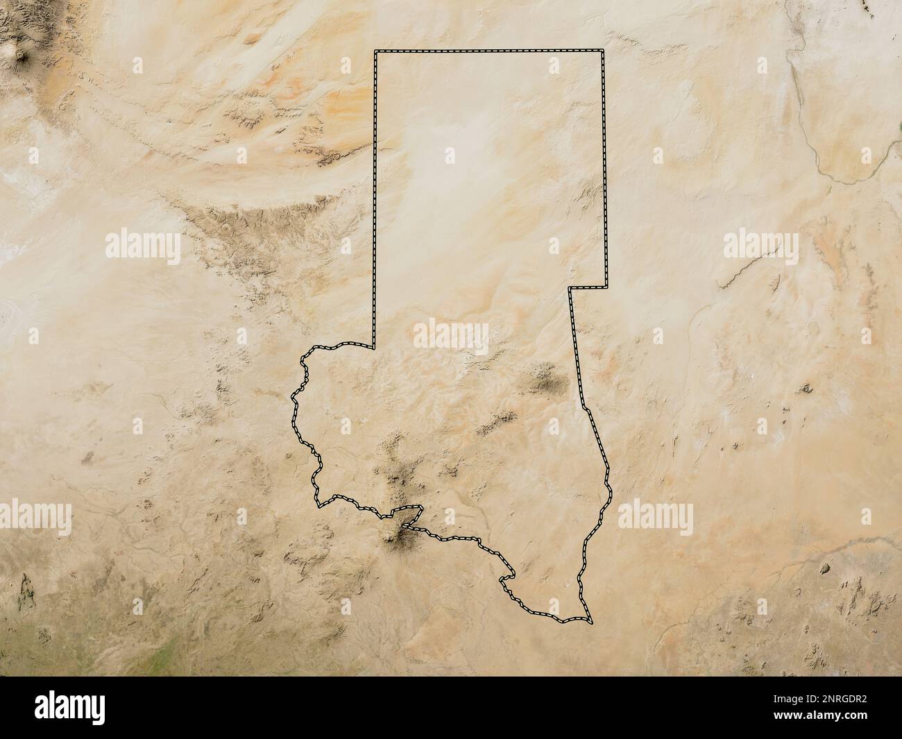 North Darfur, state of Sudan. Low resolution satellite map Stock Photo ...