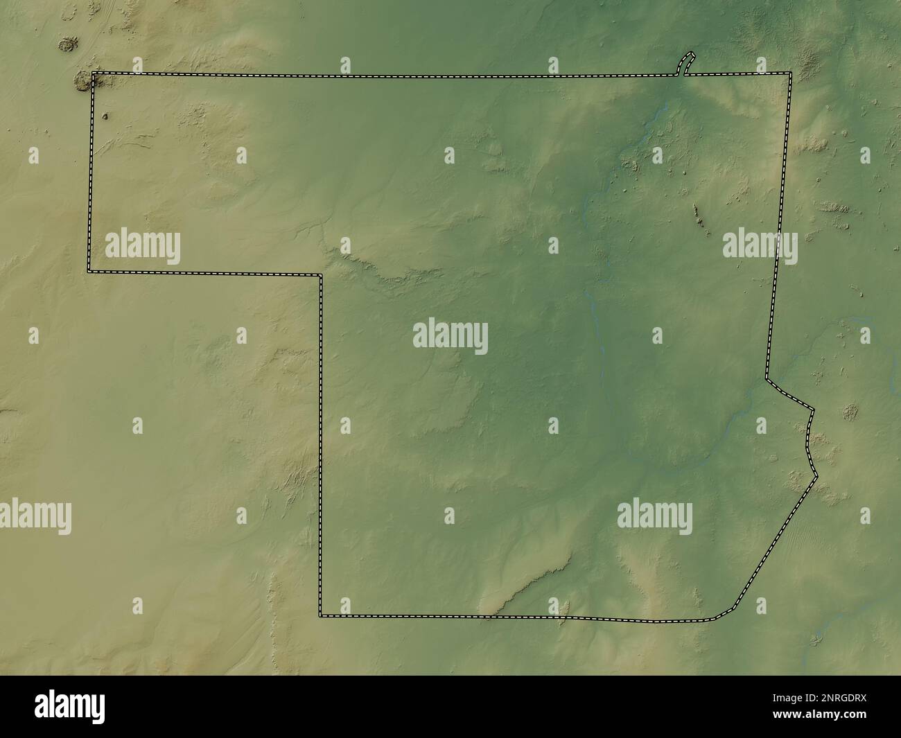 Northern, state of Sudan. Colored elevation map with lakes and rivers ...