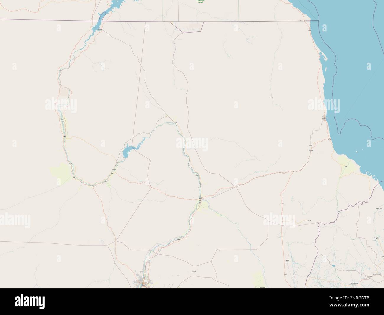 River Nile, state of Sudan. Open Street Map Stock Photo - Alamy